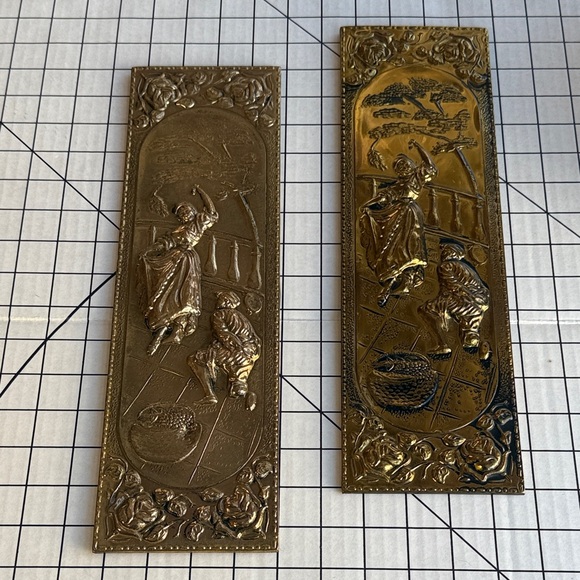 Accents | Vintage Mid Century Brass Wall Plaques Made In England ...